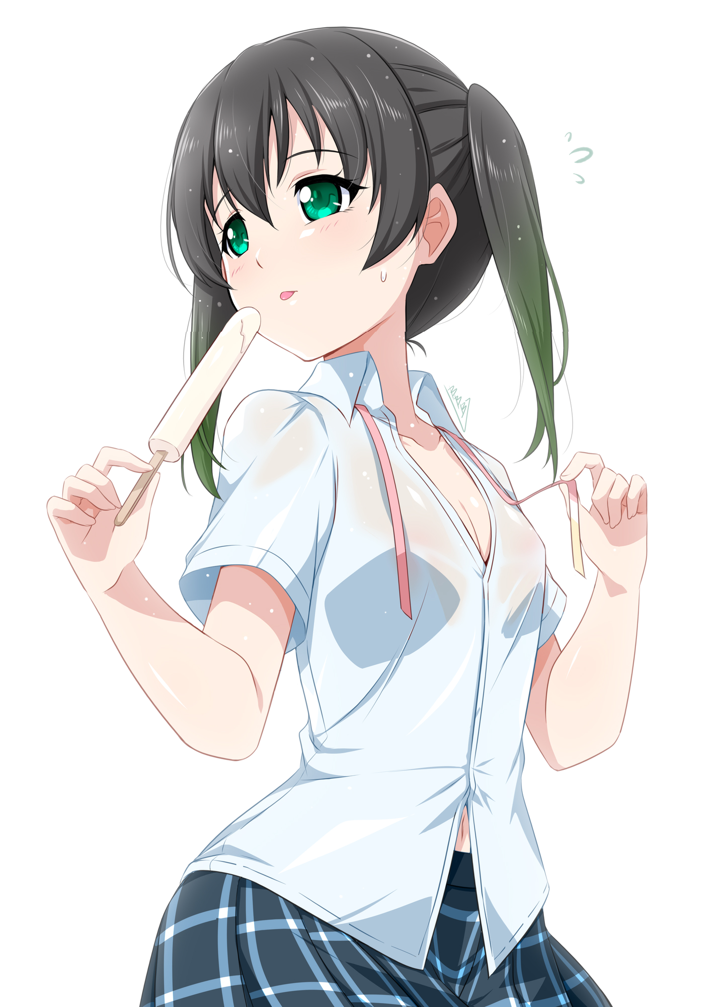 bunji love live! nijigasaki high school idol club takasaki yuu no bra see through seifuku wet ...